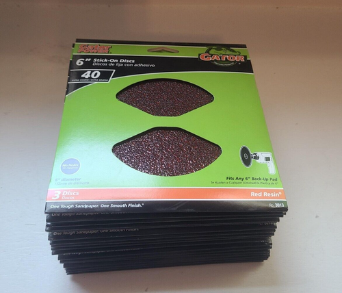 19 Packs of Gator 3013 40 Grit Stick-On Aluminum Extra Coarse Sanding ...
