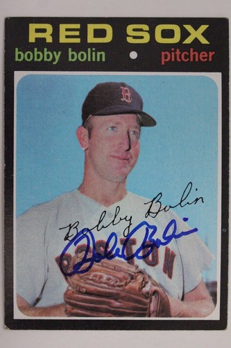 BOBBY BOLIN Boston Red Sox Giants Autograph 1971 TOPPS Card #446 Signed ...