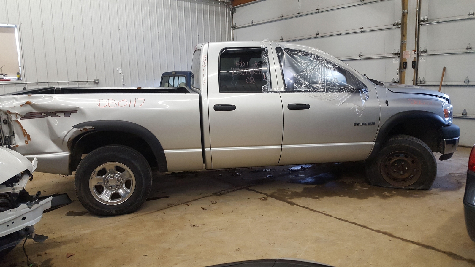 03-08 DODGE RAM 1500 PASSENGER RIGHT REAR SIDE DOOR ASSY BRIGHT SILVER ...