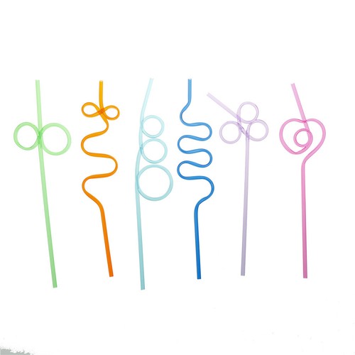 10Pcs Colorful Drinking Straws Crazy Curly Loop Plastic Straw For Party ...
