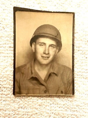 Vintage 1940s SOLDIER Photo in Hard Hat Black and White 1 1/2" x 2" | eBay