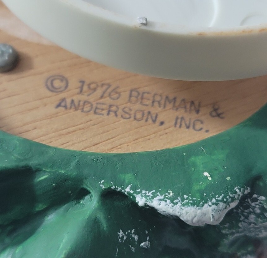 Vintage 1976 Berman & Anderson Ceramic Christmas Tree Music Box 7.25 ...