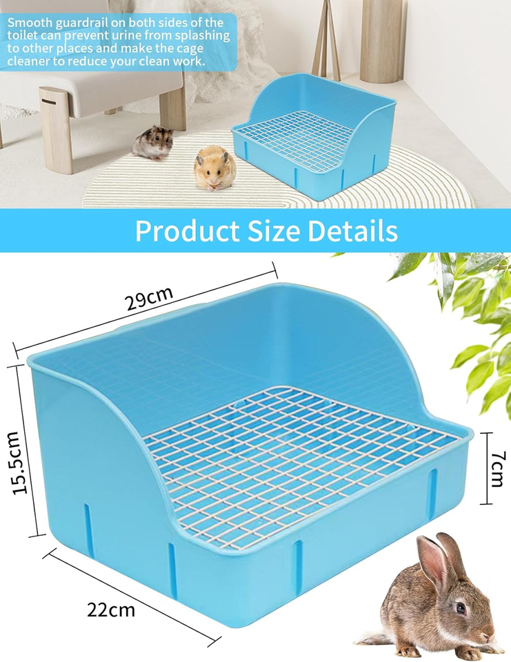 Rabbit Litter Box Toilet, Rectangular Plastic Square Cage Box with ...