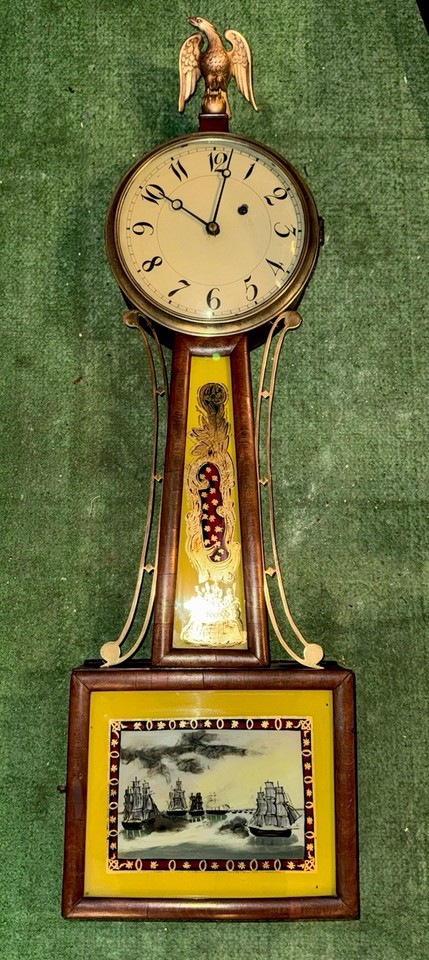 Rare Antique Massachusetts Willard School Weight Driven Banjo Wall ...