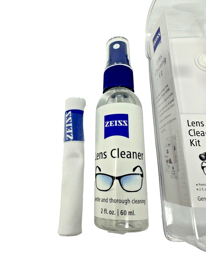 NEW ZEISS Lens Cleaning Kit Premium Microfiber Cloth Lens Cleaner Spray ...