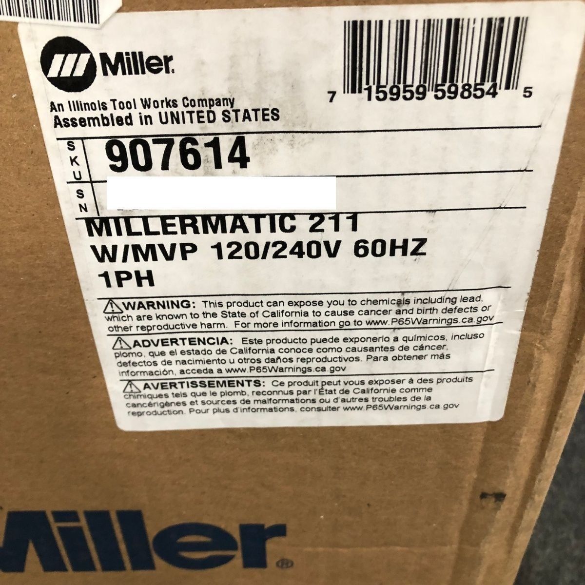 MILLER MILLERMATIC 211 MIG Welder With Advanced Auto-Set 120/240V, 60Hz ...