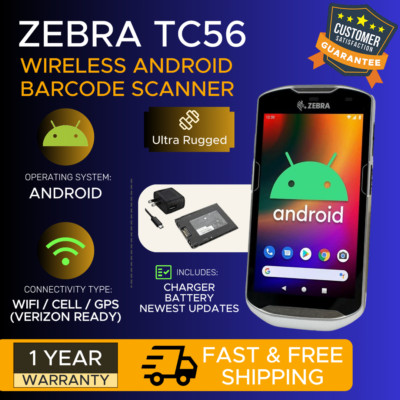 Zebra TC56 Wireless Android 2D/1D/QR Code Barcode Scanner, 1-YEAR ...