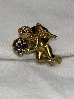 Vintage Guardian Angel June Birthstone Enamel Hat/Lapel Pin | eBay