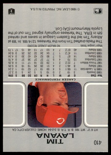 1990 LEAF TIM LAYANA RC CINCINNATI REDS #410 | eBay.de