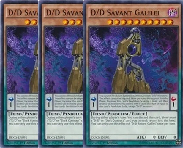 Yugioh - D/D Savant Galilei x 3 - 1st Edition NM - Free Holo Card | eBay