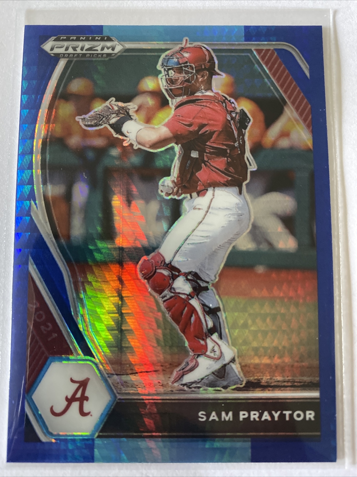 Sam Praytor 2021 Panini Prizm Draft Picks Blue Wave Baseball Card ...