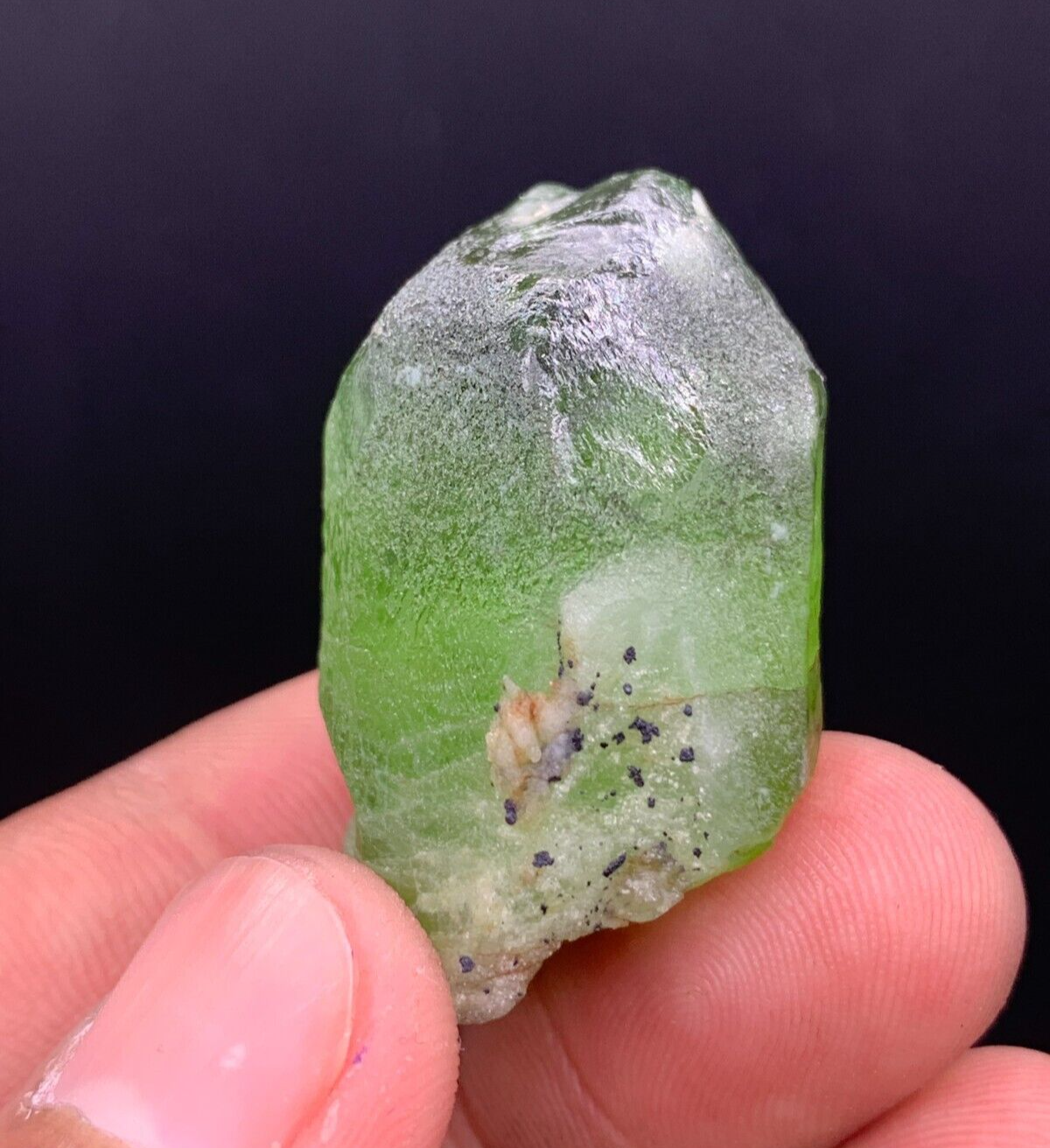 Natural Peridot Crystal from Pakistan, Good Terminated Rough Specimen ...