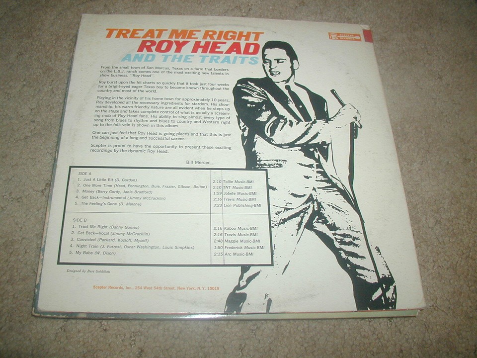 Roy Head Treat Me Right Sceptor LP 1965 MONO Blue-Eyed Soul | eBay