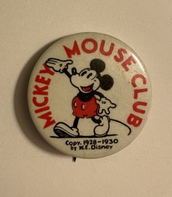 1928-1930 Mickey Mouse Club Pin Back Button Pinback | eBay