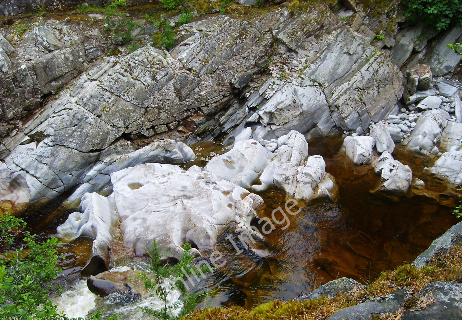 Photo 12x8 Water Worn Rock Calvine Worn rock in the bed of the River ...