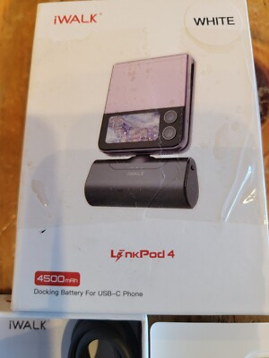 iWALK White Small USB-C Portable Charger, 4500mAh Phone Charger Link ...