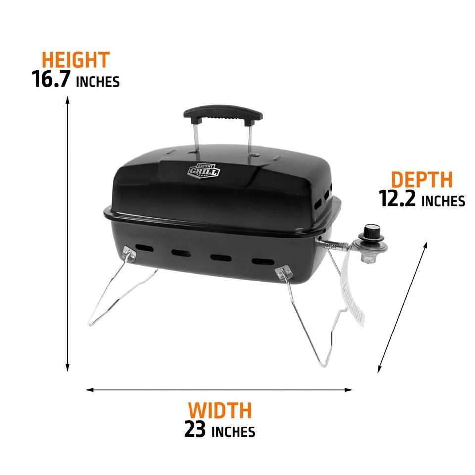 Expert Grill 1-Burner Black Propane Gas 17.5" Portable Tabletop Grill ...