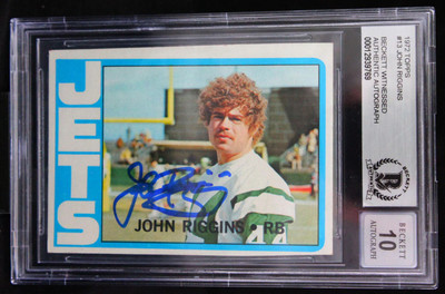 1972 Topps #13 John Riggins New York Jets BAS Autograph 10 | eBay