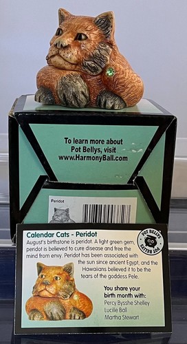 Harmony Kingdom ~ Pot Bellys ~ Peridot ~ Calendar Cats ~ NIB ~PBCAUG2 ...