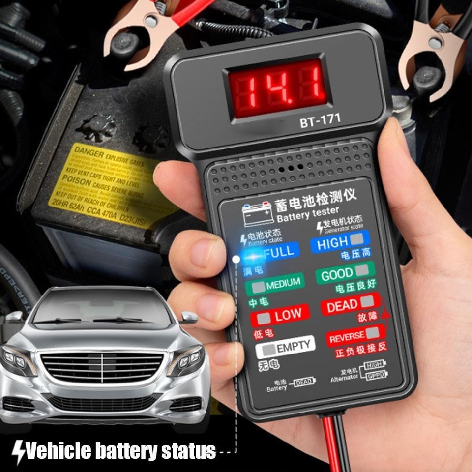 Digital 12V Car Battery Tester Automotive Cranking Test Analyzer ...
