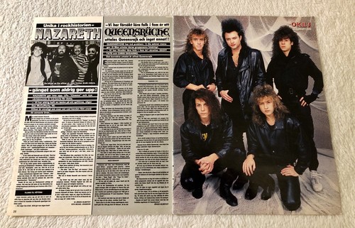 QUEENSRYCHE 1986 Clipping Poster 1980s Swedish Music magazine Okej ...