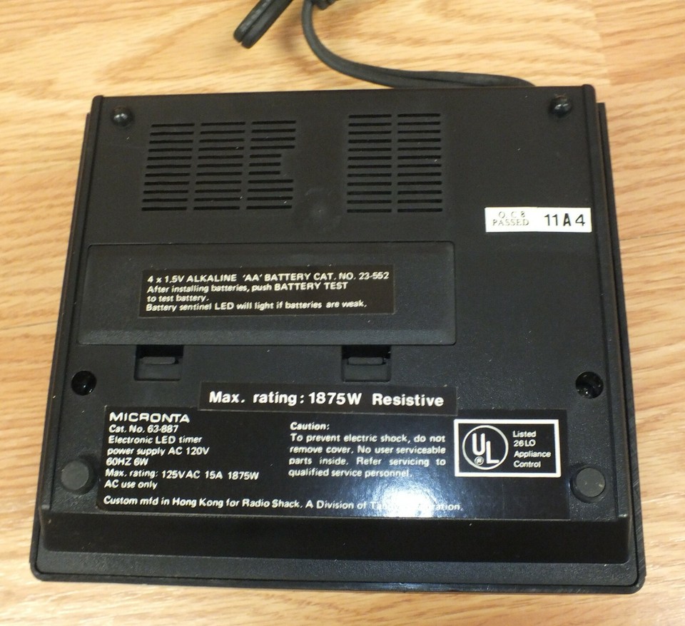 Vintage Micronta (63-887) Digital Seven Day Programmable Timer in Box ...