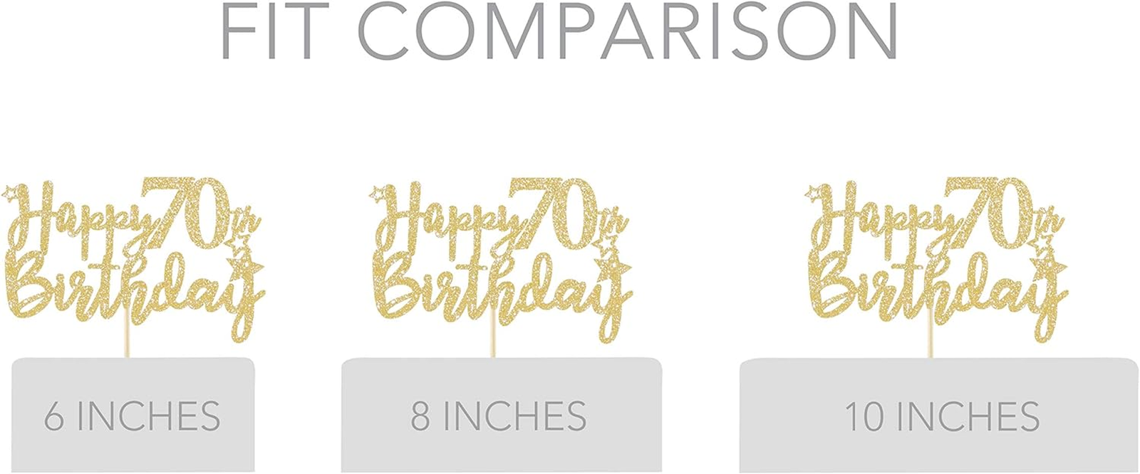 Happy 70Th Birthday Cake Topper Gold Glitter Hello 70 and Fabulous Cake ...