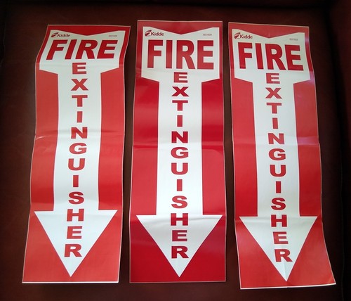 Set of 3 Fire Extinguisher Stickers 15" x 5", Decals, Arrow, Red ...