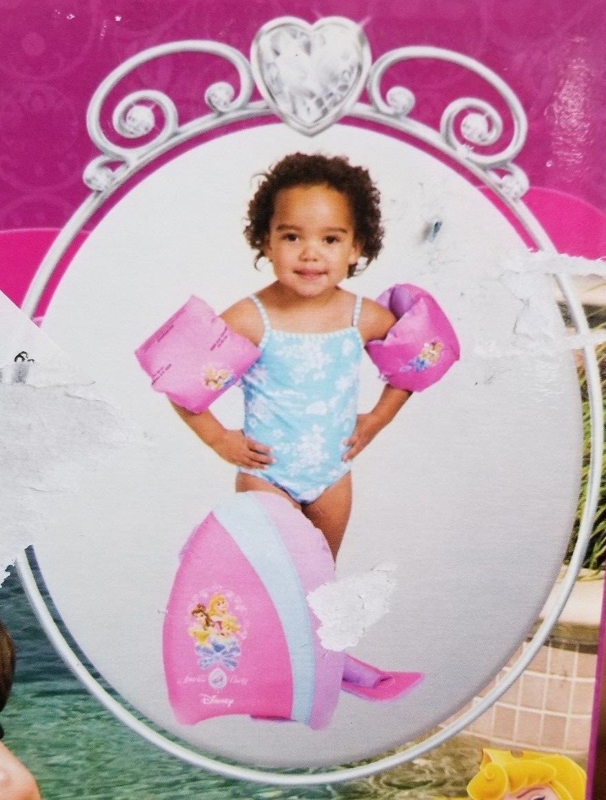 DISNEY LEARN TO SWIM 5 pc. SET Princess Kickboard Water Wings Flippers ...