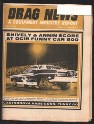Sports Pub: Drag News 6/6/1970-Mike Snively cover-Funny Car 500 at OCIR ...