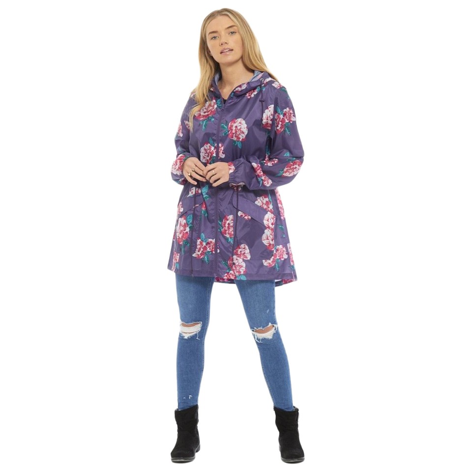 WOMENS RAIN MAC LADIES GIRLS RAINCOAT FISHTAIL KAGOOL PARKA FESTIVAL ...