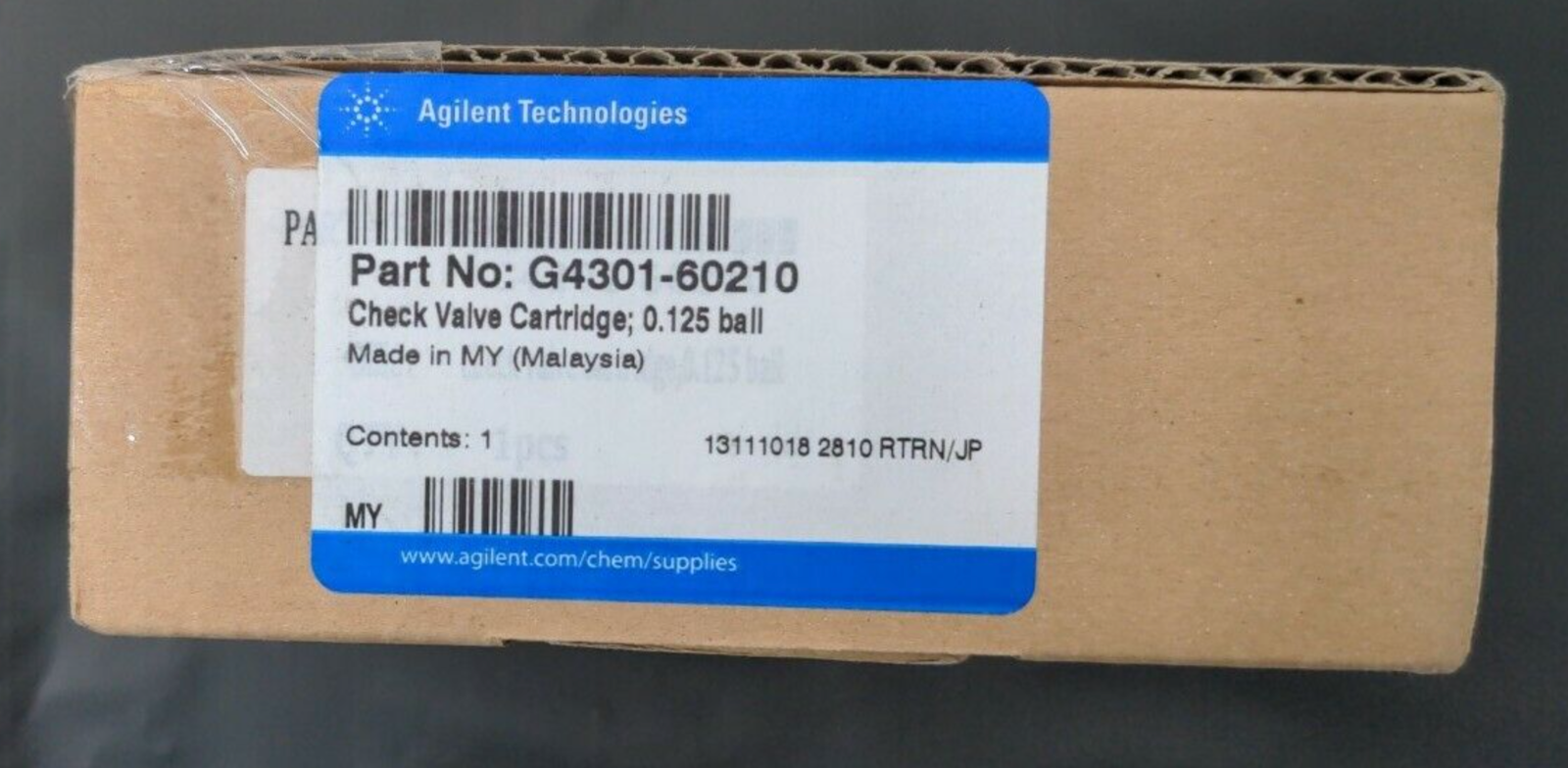 Agilent 1260 Infinity Check Valve Cartridge .125 ball p/n G4301-60210 ...