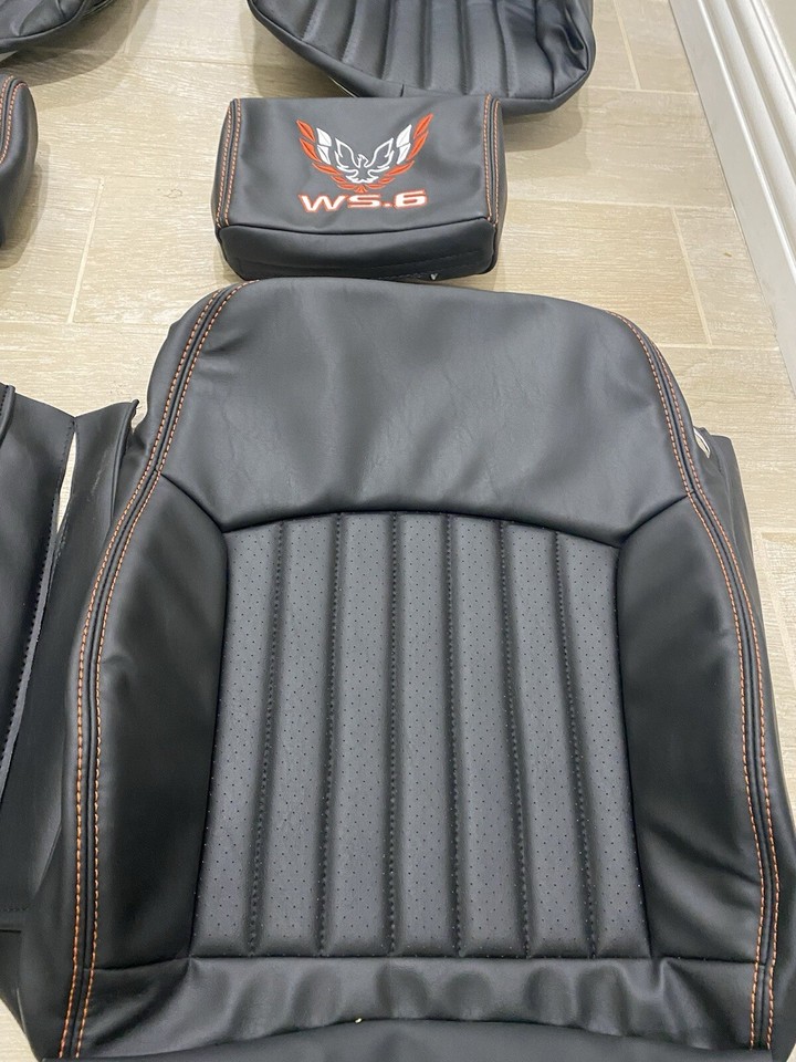 1997-02 Trans Am WS6 Black Seat covers W/SunsetMetallicOrange Stitching ...