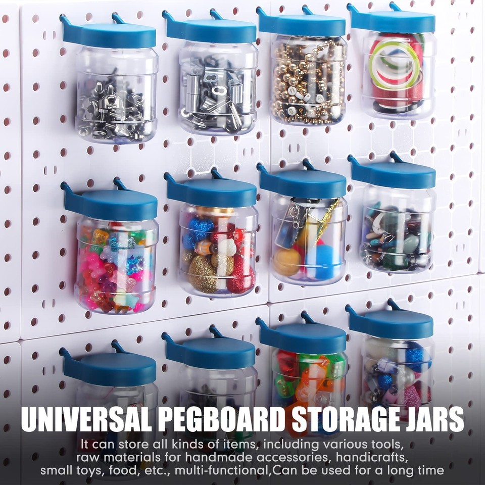Unittype 20 Set Pegboard Organizer Accessories Peg Boards Jars with ...