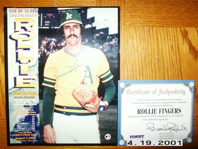 ROLLIE FINGERS AUTOGRAPH PICTURE WITH COA | eBay