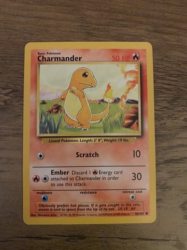 Charmander 1999 Base Set Pokemon Card 46/ 102 MP | eBay
