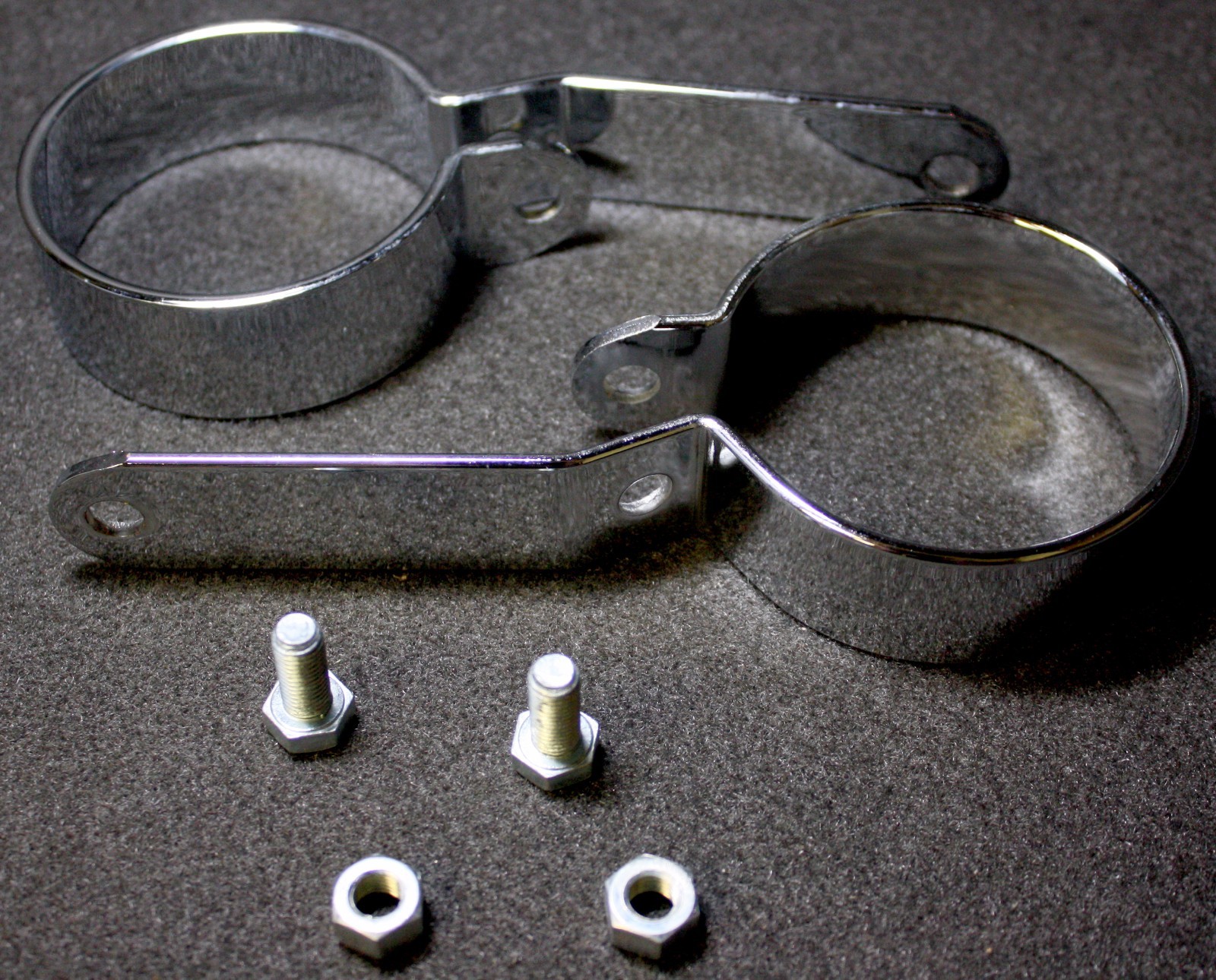 #4M61 Chrome P Clamp Motorcycle Muffler Exhaust Hanger Clamp 2 Set 2 3/ ...