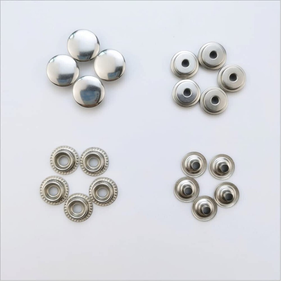 120 Set Snap Fasteners Kit Metal Button Snaps Press Studs 15mm for ...