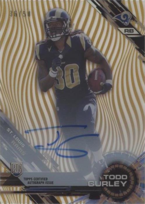 2015 Topps High Tek - Todd Gurley II #108 Pattern 1 Grass/Waves Gold ...
