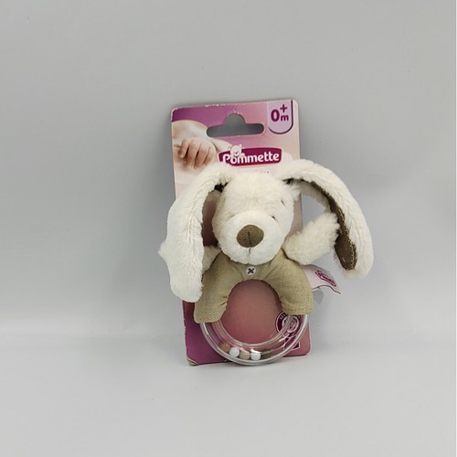Doudou hochet lapin blanc beige POMMETTE - 22966 | eBay
