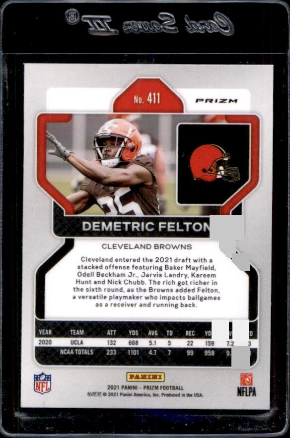 2021 Panini Prizm #411 Demetric Felton Rookie GREEN Prizm Browns - Nice ...