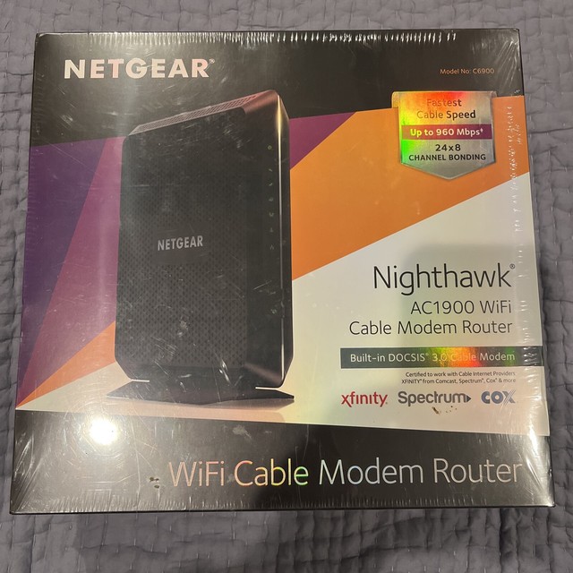 NETGEAR Nighthawk Dual Band AC1900 Cable Modem Router - Black (C6900 ...