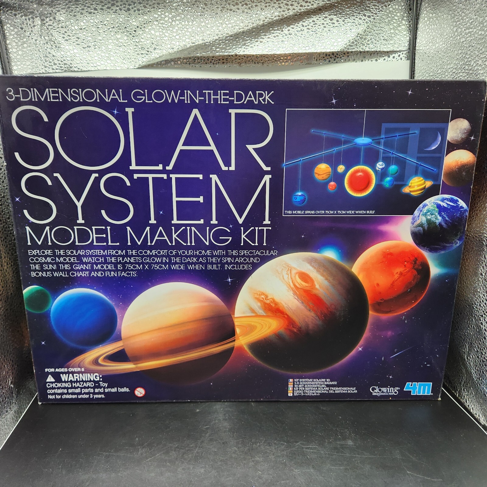 4M 3 Dimensional Glow in The Dark Solar System Mobile Making Kit for ...