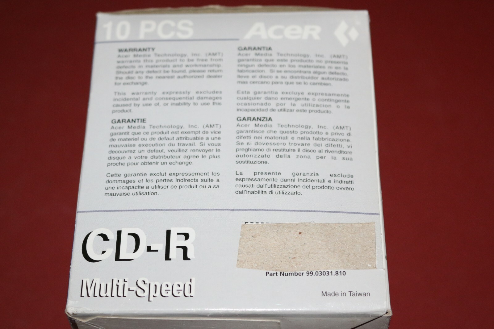 Acer CD-R CD-Recordable 650MB/74min Multi-Speed 9pc compact disc w/ own ...