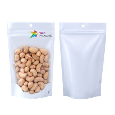 Clear/White Stand Up Doy Pouches, Zip Seal Bags, Mylar Foil Zipper Bag ...