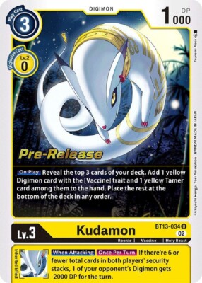 Kudamon Pre-Release Foil - BT13-034 NM - Digimon TCG | eBay