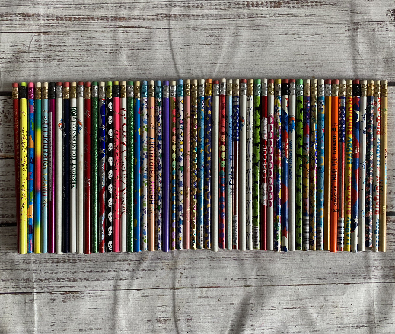 Huge Lot 50 Pencils Vintage 90s Novelty Retro Rainbow Chrome Shiny ...