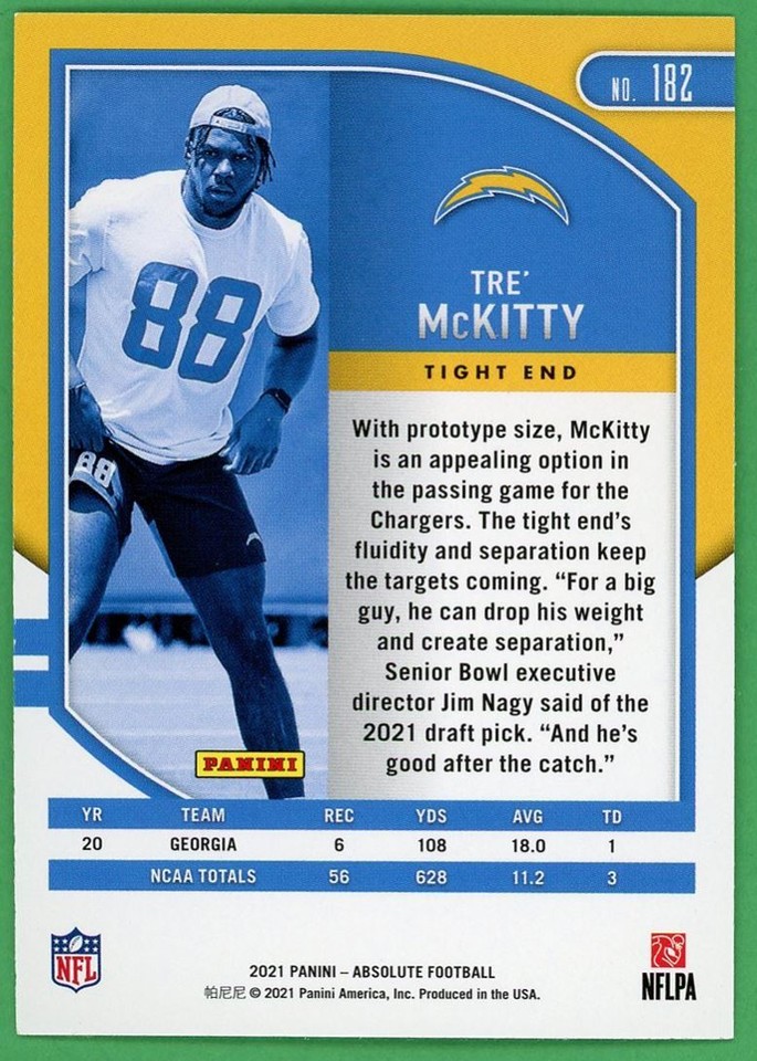 2021 Green Tre McKitty Rookie Los Angeles Chargers #182 Parallel | eBay