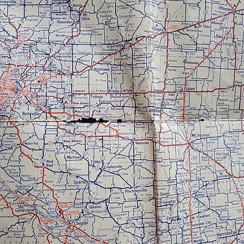 Vintage 1940's Highway Map ILLINOIS Standard Oil Company HM Gousha Map ...