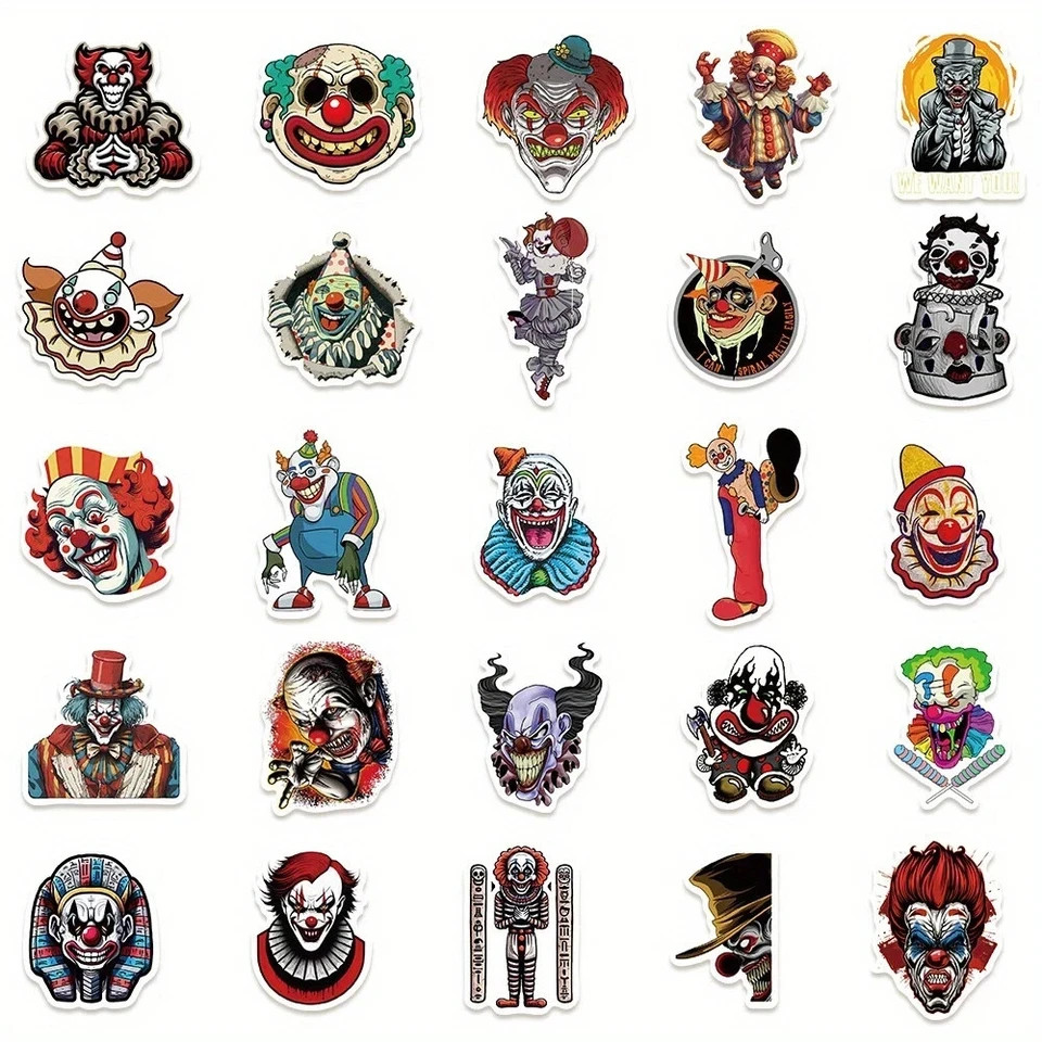 50pc Cool Horror Clown Sticker Pack For Men Decal Lot Laptop & Phone ...